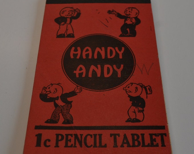 Vintage Handy Andy Pencil Tablet Paper Pocketbook Pocket Size Notebook ...
