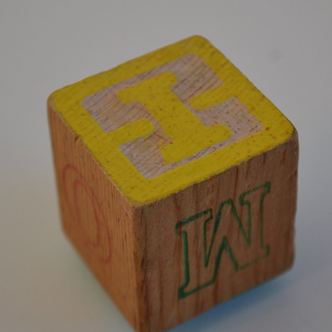 Vintage Yellow White Block Letter Initial Refrigerator Magnet I - Etsy