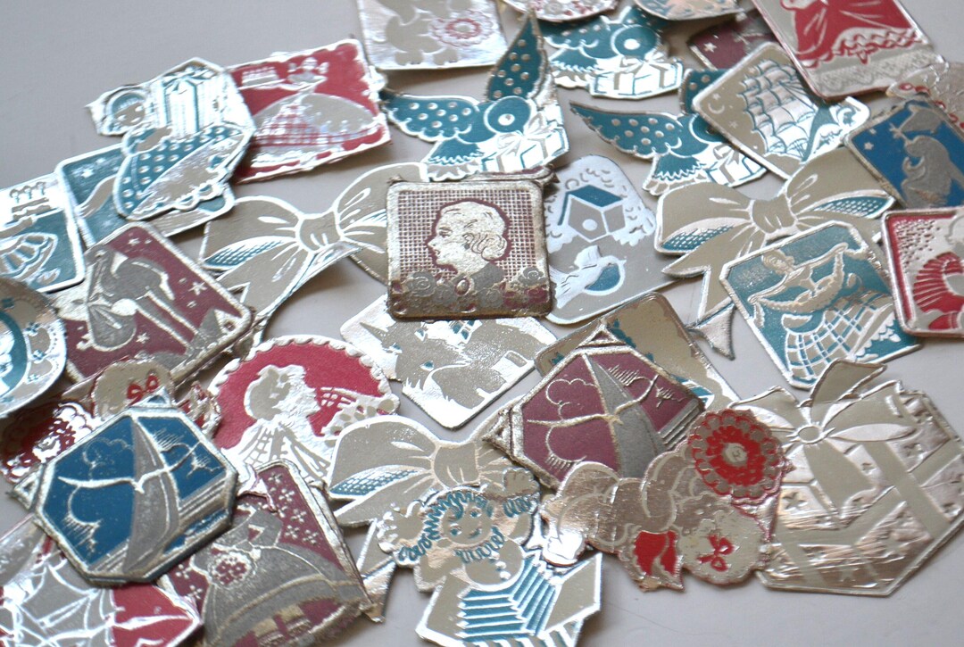 Vintage Silver Metallic Assorted Mix Mail Seals Lot of 20 - Etsy