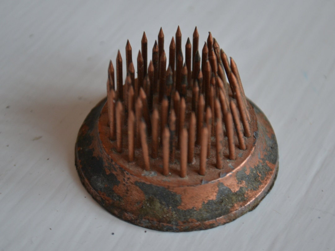 Vintage Antique Round Garden Metal Floral Flower Frog - Etsy