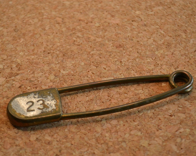 Vintage Large Silver Brass Laundry Horse Locker Safety Pins Number 23 ...