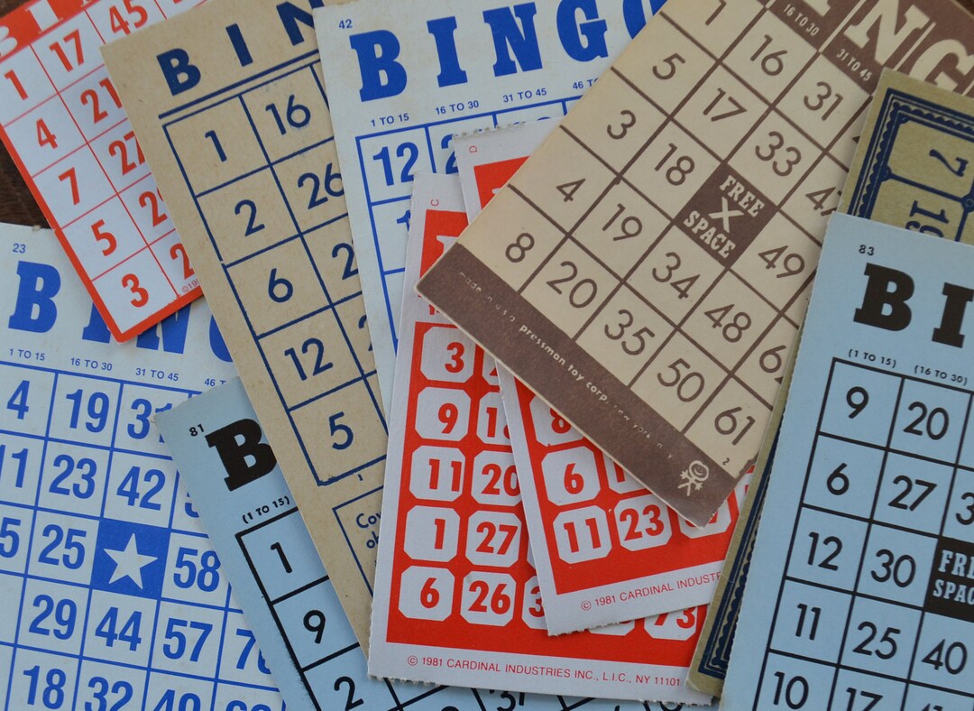 Assorted Vintage Old Game Bingo Cards Lot of 10 - Etsy