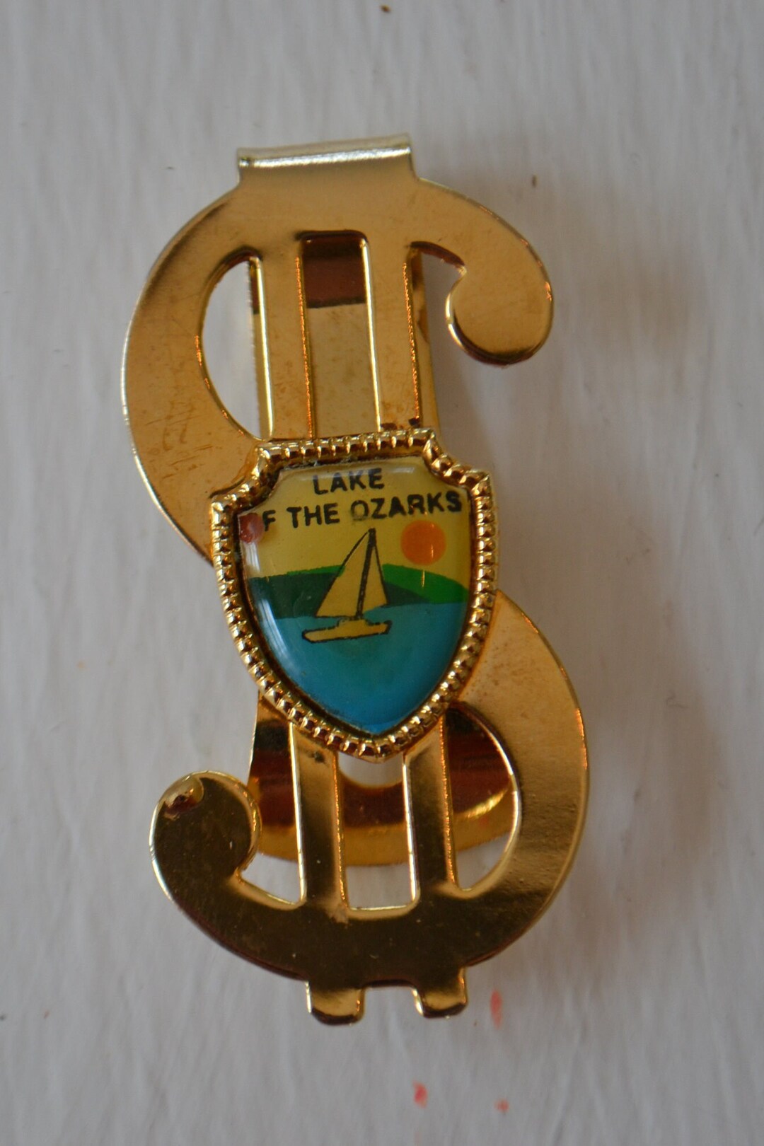 Vintage Dollar Sign Lake of the Ozarks Missouri Gold Colored Metal ...