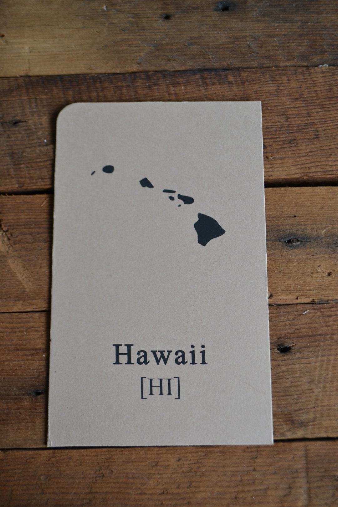Vintage Cardstock Flashcard Educational Informational Map State Hawaii ...
