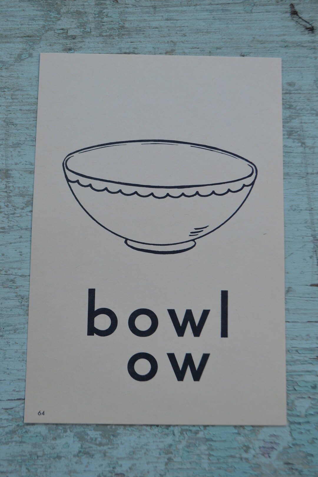 Vintage Flash Card Flashcard Scrapbooking Large Kids Education Picture ...