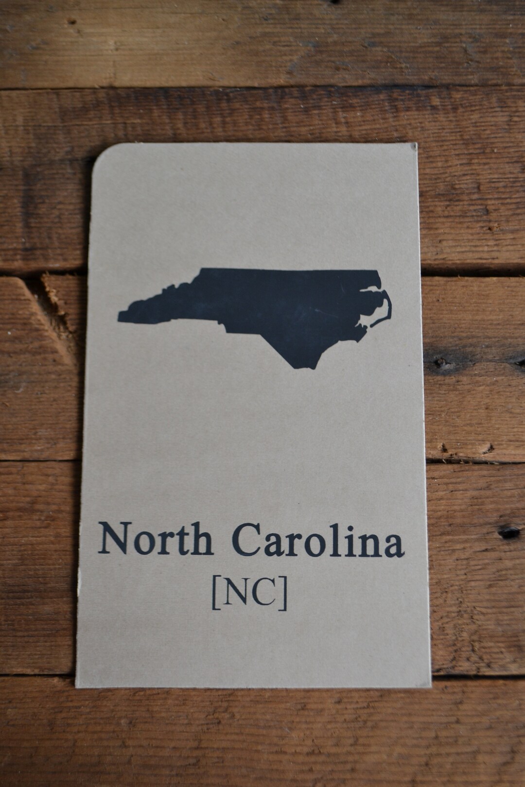 Vintage Cardstock Flashcard Educational Informational Map State North ...