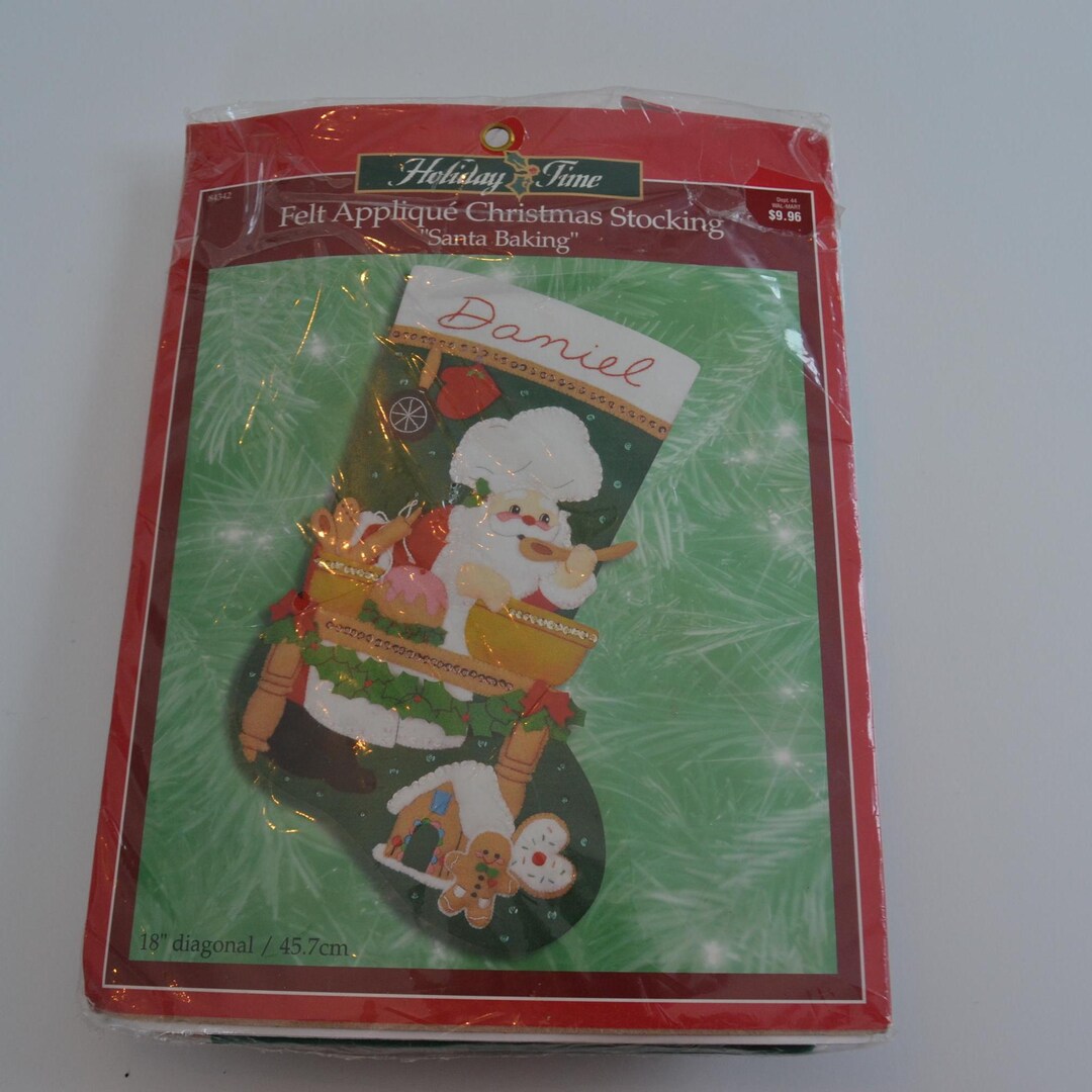 Vintage Holiday Time Bucilla Christmas Holiday Cooking Baking Santa ...