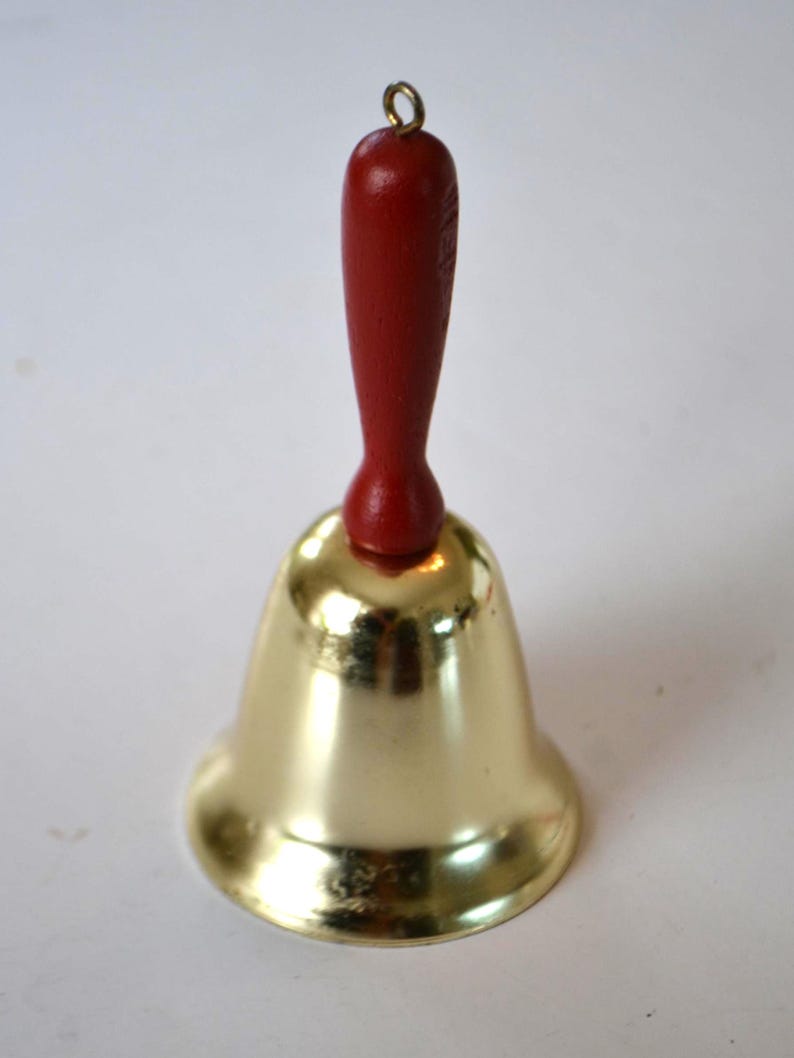 Vintage Small Wood Handle Metal Handbell Bell - Etsy