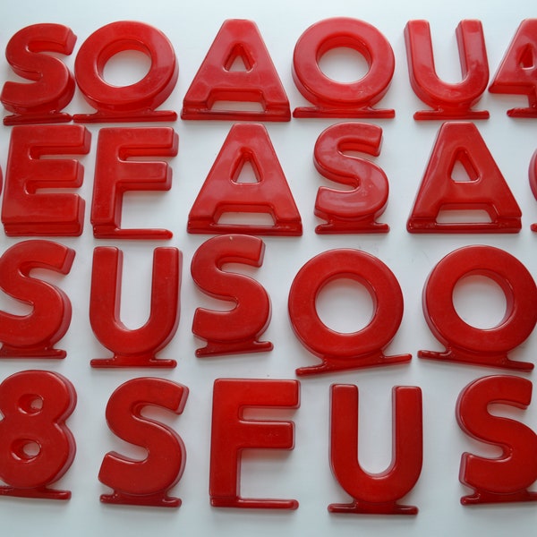 Red Plastic Letters - Etsy