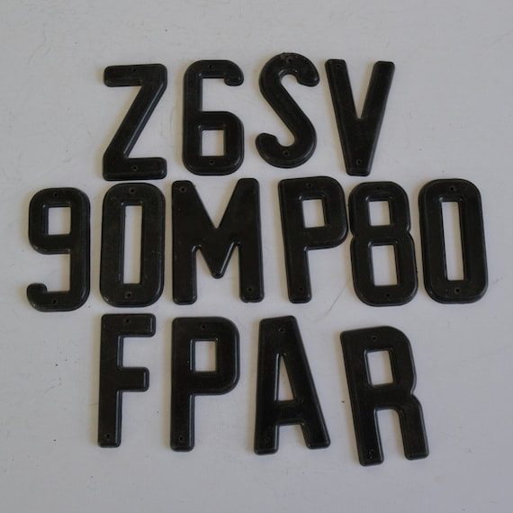 Vintage Black Plastic Craft Alphabet Letter Number Lot of 14 - Etsy