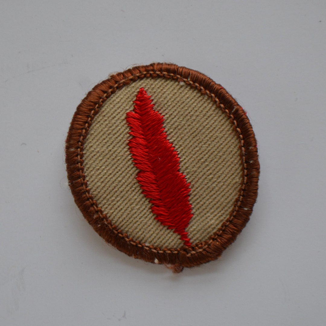 Reclaimed Boy Cub Scouts Troop Brown Red Feather Round Embroidered ...