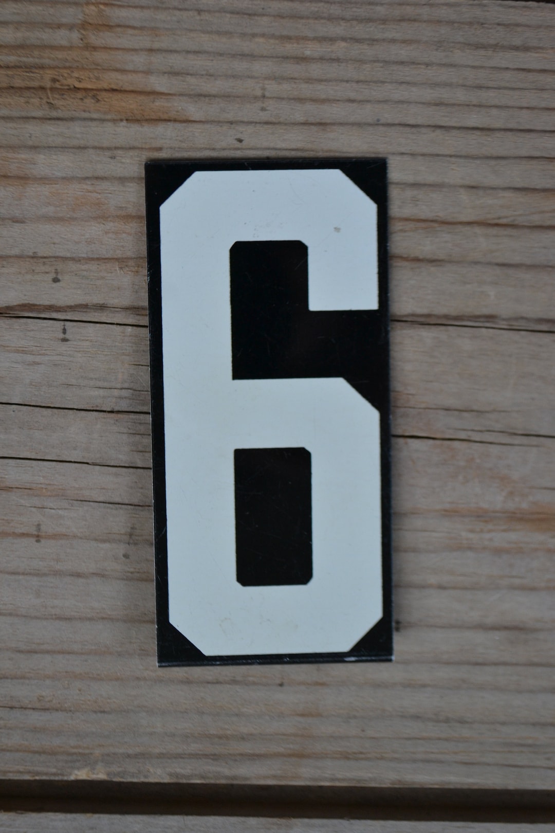 Metal Vintage Advertising Signage Black White Number 6 - Etsy