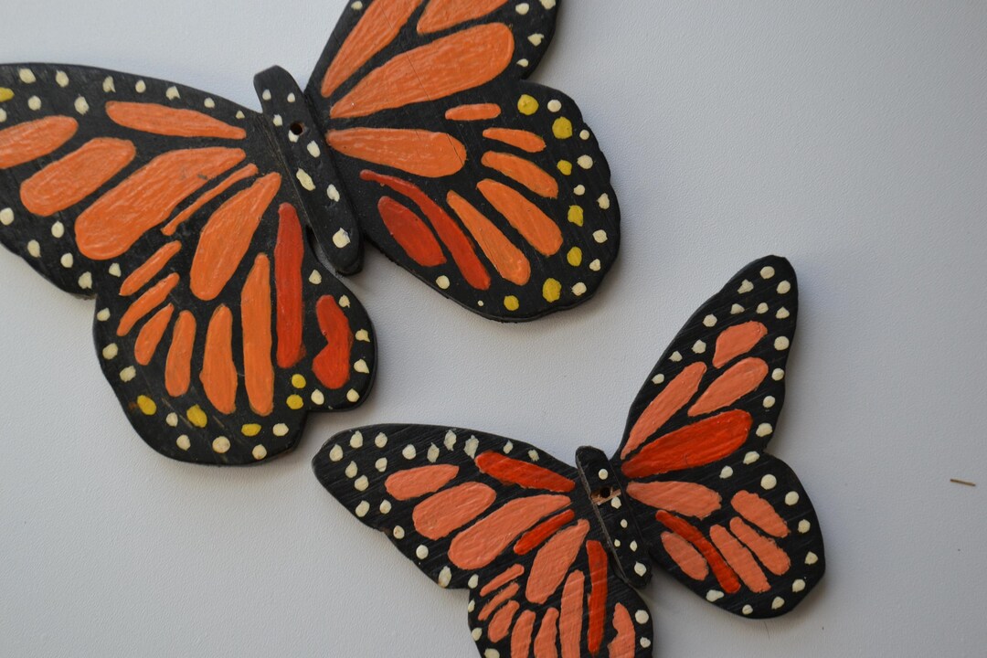 Vintage Wood Wall Hanging Monarch Butterfly Butterflies Lot of 2 - Etsy