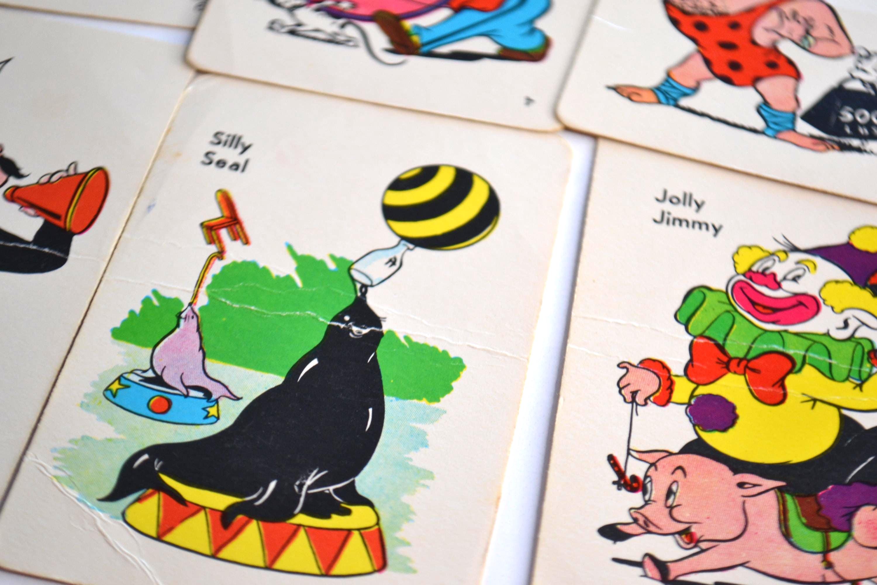 Vintage Circus Characters Childrens Kids Game Cards Lot of 11 - Etsy