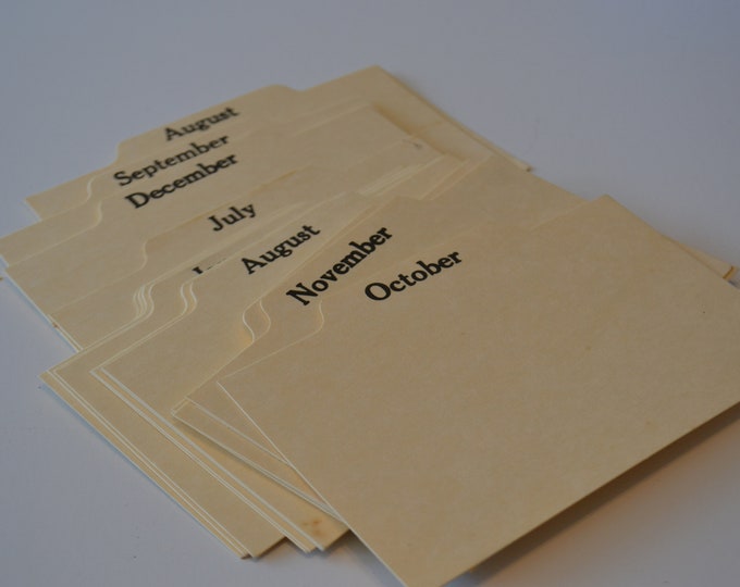 Index Card Calendar Months Dividers - Etsy