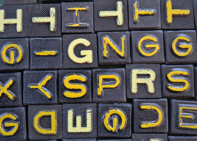 Vintage Black Plastic Square Anagram Game Pieces Random - Etsy