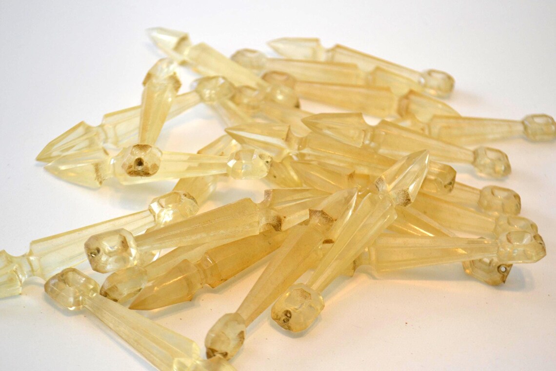 Vintage Clear Plastic Crystal Chandelier Prisms - Set of 24 - Etsy