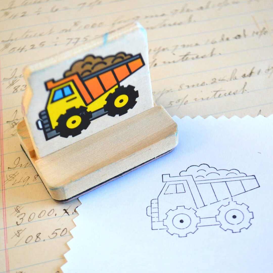 Dump Truck Wood Mounted Rubber Stamp - Etsy