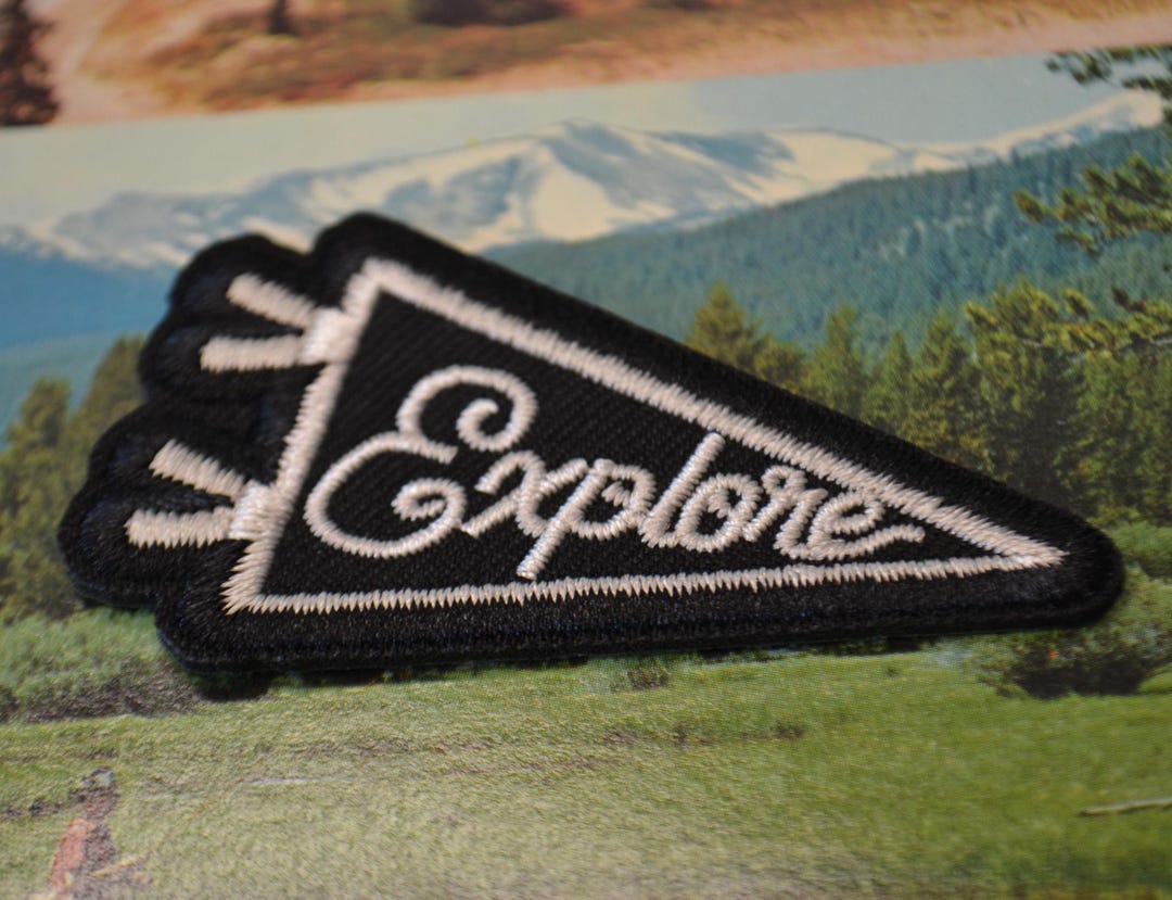 Black Explore Pennant Embroidered Badge Patch - Etsy