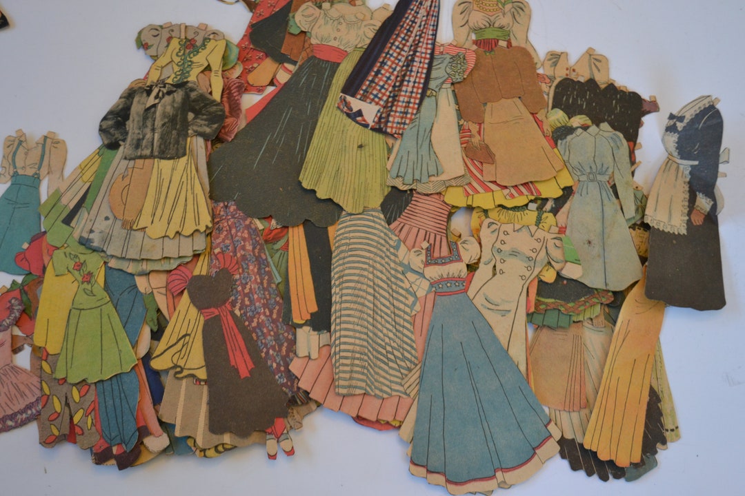 Vintage Children Kids Pretend Play Fashion Newspaper Paper Cut-out ...