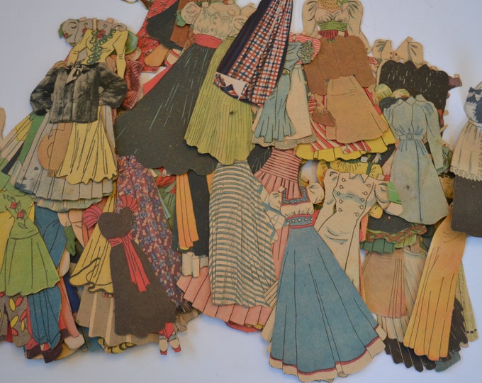 Vintage Children Kids Pretend Play Fashion Newspaper Paper Cut-out ...