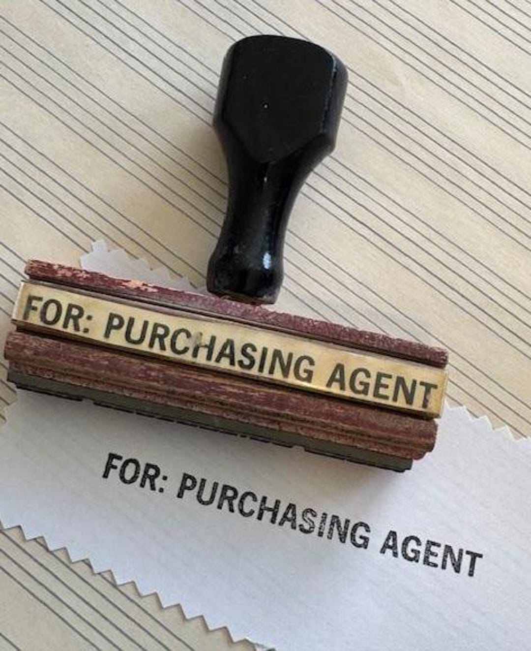 Vintage Office Business Type Wood Handled Rubber Mounted Stamp - for ...