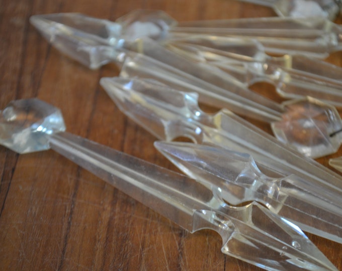 Vintage Clear Plastic Crystal Chandelier Prisms - Set of 14 - Etsy