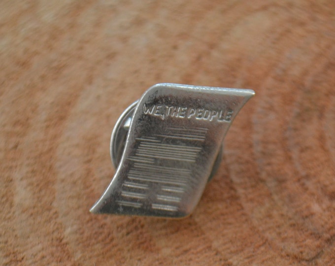 Vintage Silver Preamble We the People Constitution America USA Lapel ...