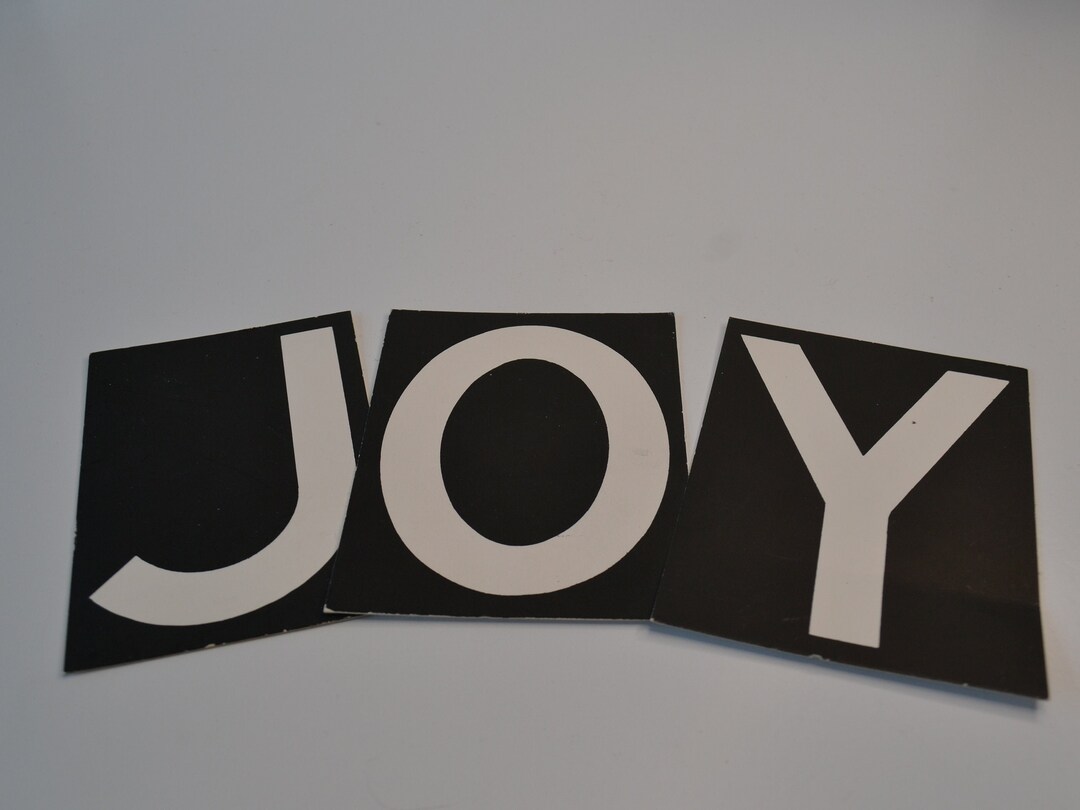 Vintage Black White Holiday Joy Word Letters Cards Set - Etsy