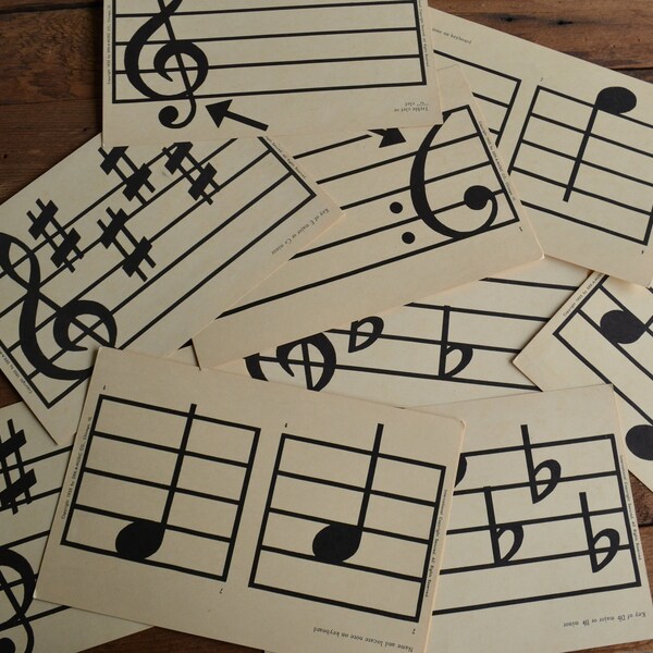 Music Note Flash Cards - Etsy