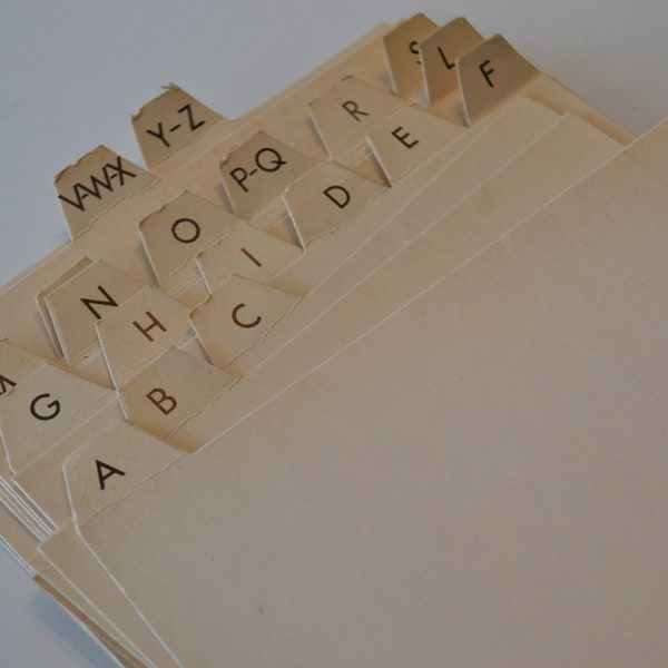 Index Card Alphabet Dividers - Etsy