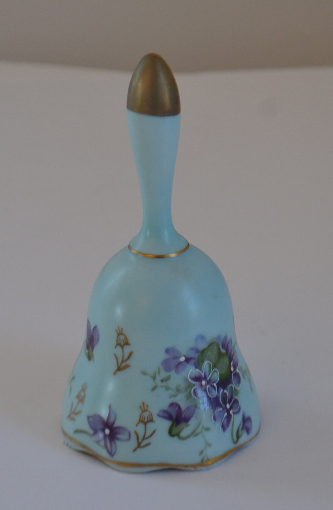 Vintage Japan Blue Purple Floral Design Ceramic Handbell Bell - Etsy