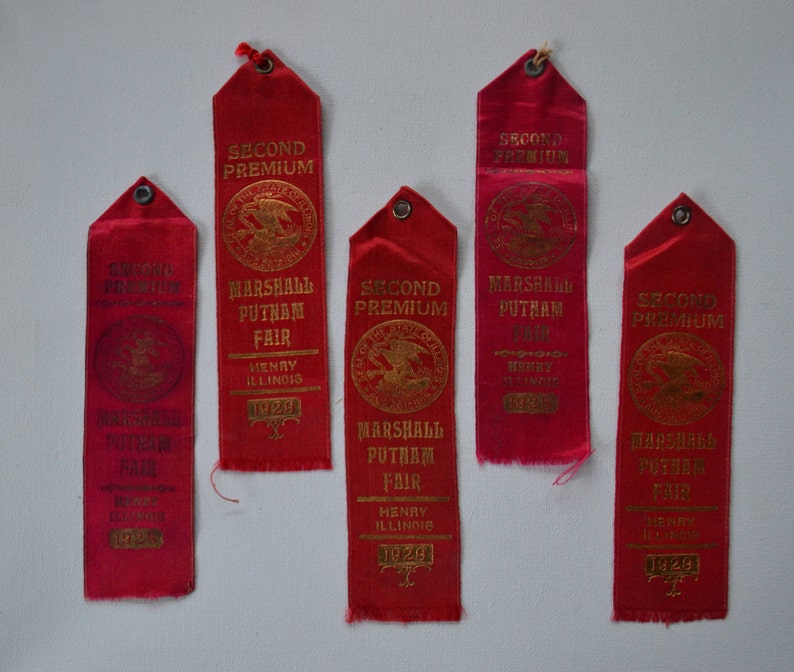 Antique Vintage Assorted Fair Satin Ribbons Red Marshall | Etsy