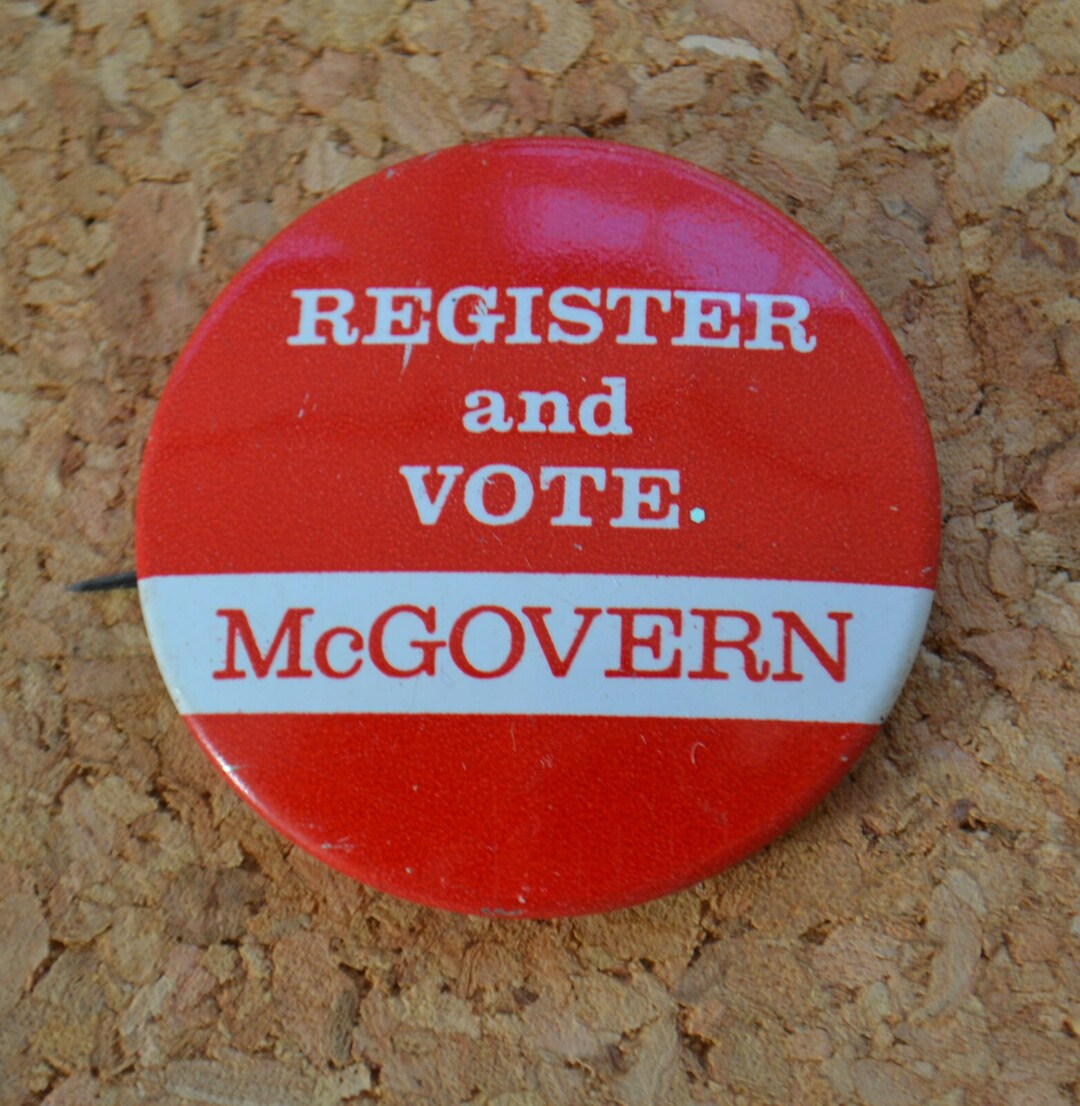 Vintage Mcgovern Presidential Candidate Campaign Vote Voting Pin ...
