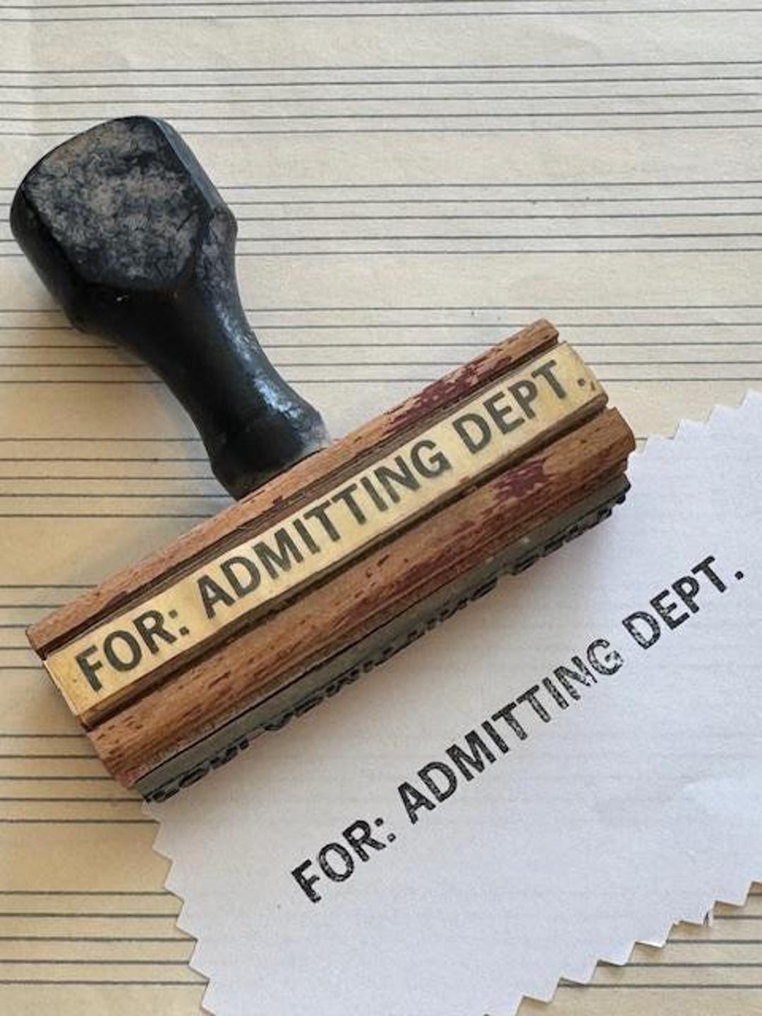 Vintage Office Business Type Wood Handled Rubber Mounted Stamp - For ...