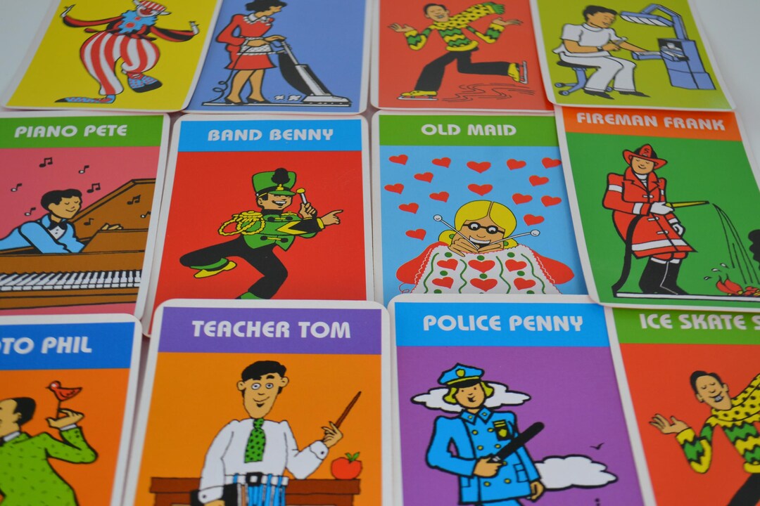 Vintage Old Maid Game Kids Childrens Cards Job Work Occupation ...