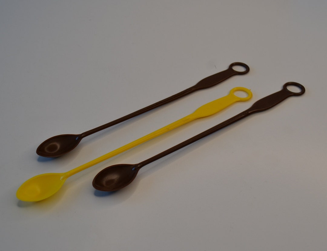 Vintage Tupperware Plastic Iced Tea Brown Yellow Spoons Lot of 3 - Etsy