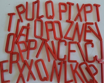 Red Plastic Letters | Etsy