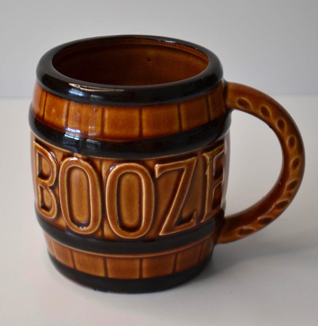 Vintage Booze Barrel Brown Ceramic Coffee Cup Mug - Etsy