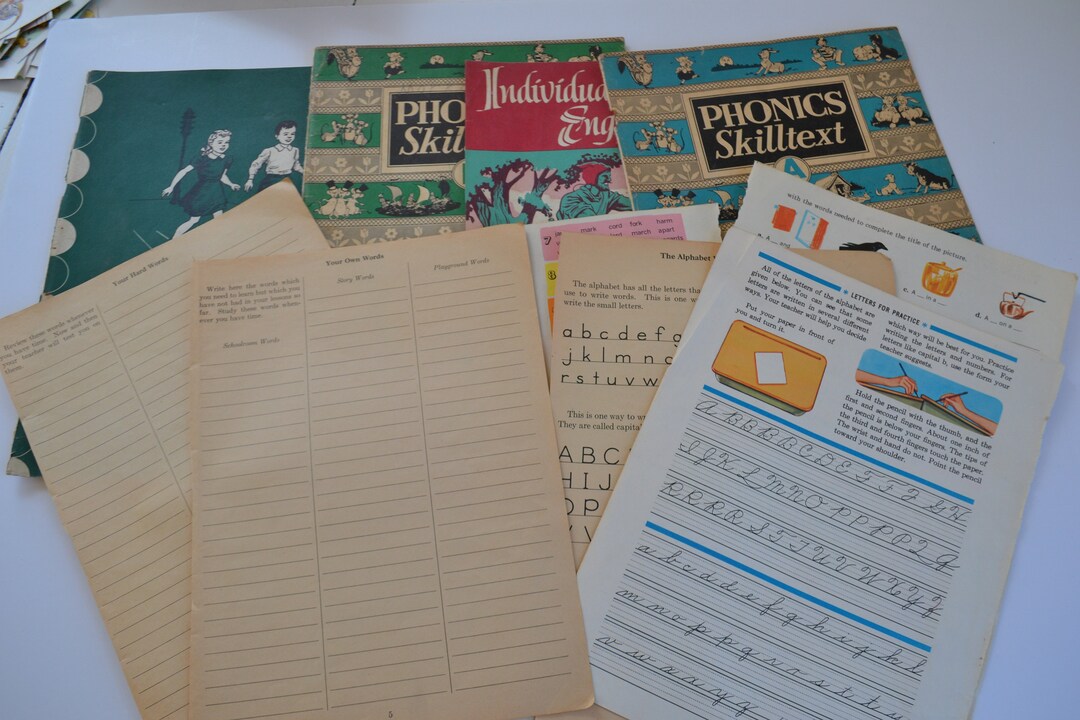 Vintage Back to School Children Learning Educational Elementary School ...