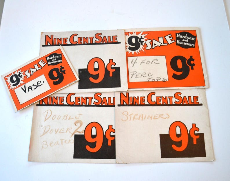 Vintage Retail Store Price Tags Cards Assorted Lot of 5 - Etsy