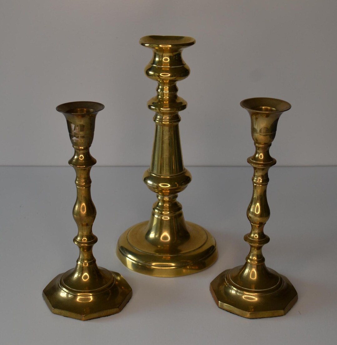 Vintage Assorted Brass Tapered Candle Candlestick Holders Lot of 3 - Etsy
