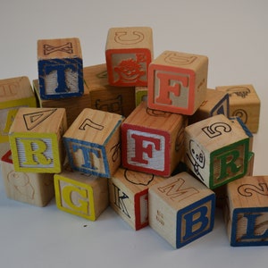 Vintage Assorted Childrens Kids Alphabet Wood Block Letter Initial ...
