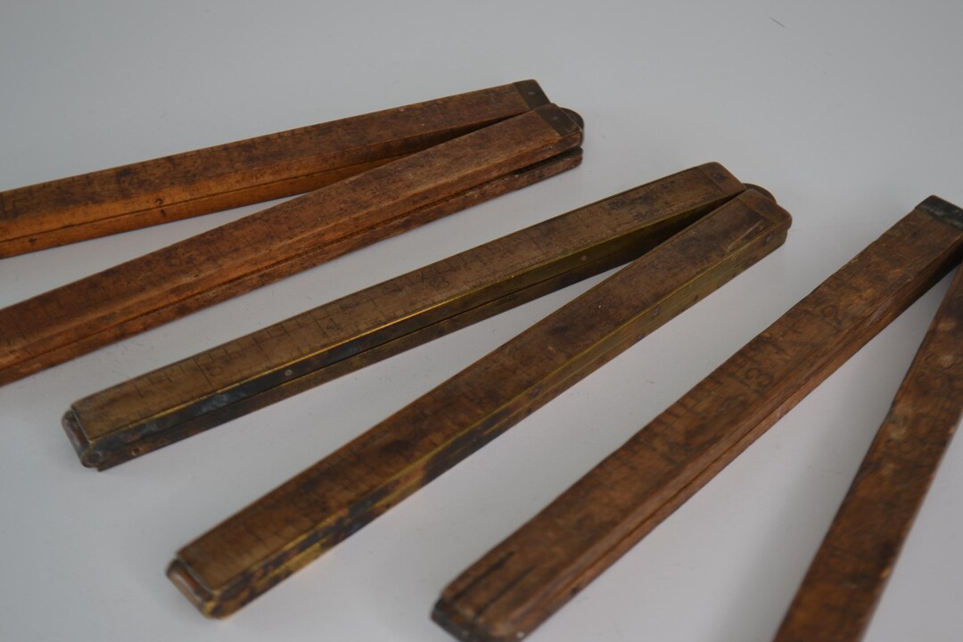 Vintage Assorted Wood Expandable Foldable Measuring Measurement Rulers ...