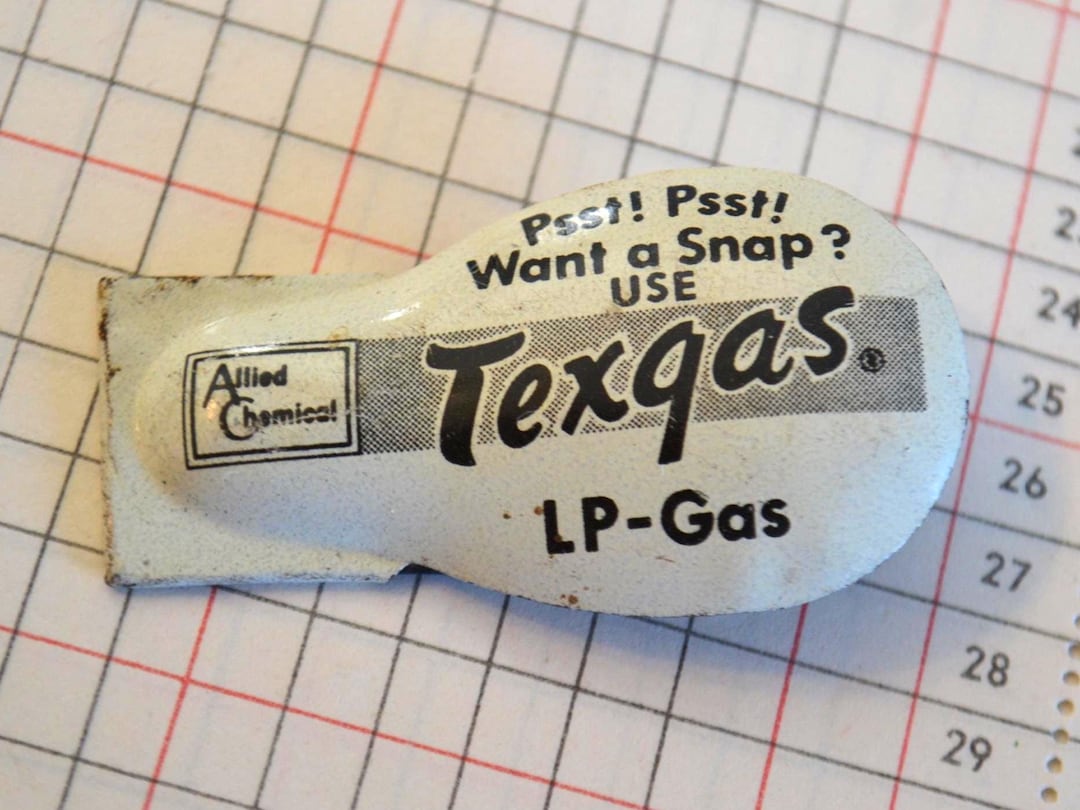 Vintage Metal White Texgas LP Gas Advertising Snapper Clicker Noise ...