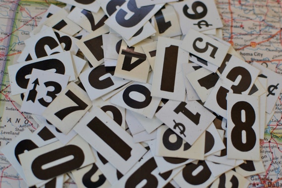 100 Black White Plastic Advertising Crafting Assorted Numbers | Etsy