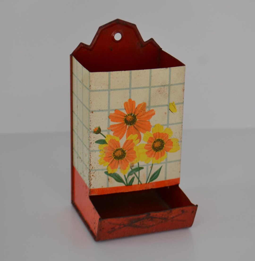 Vintage Metal Wall Storage Matchbox Matches Matchstick Holder - Etsy