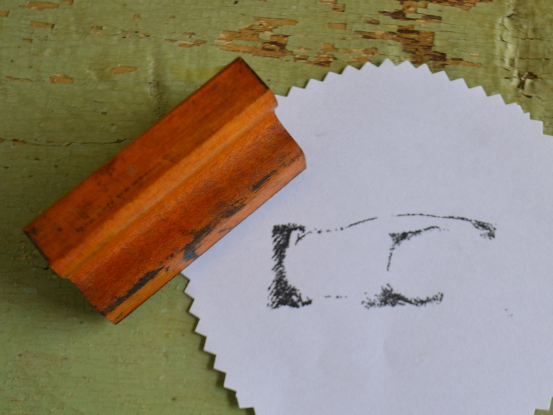 Vintage Classroom Wood Handled Rubber Mounted Stamp - Pointer Pointing ...