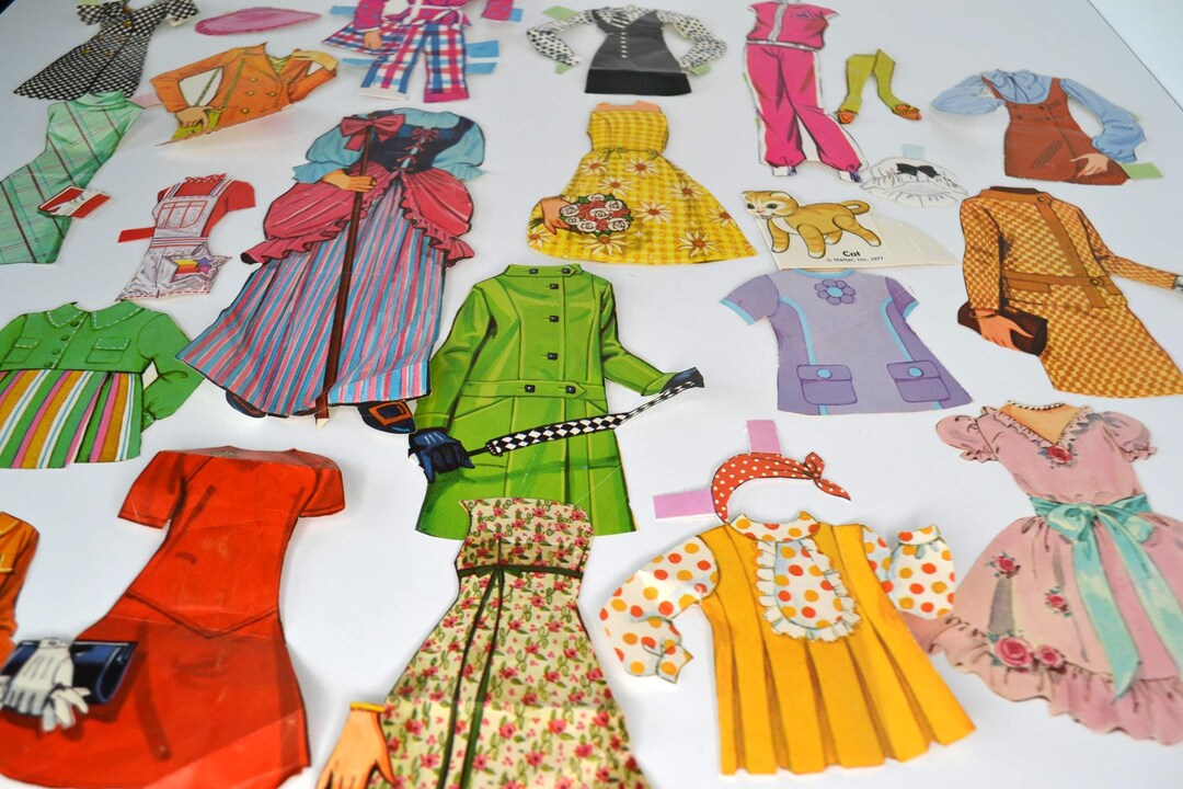 Vintage Children Kids Pretend Play Fashion Paper Cut-out Female Girls ...