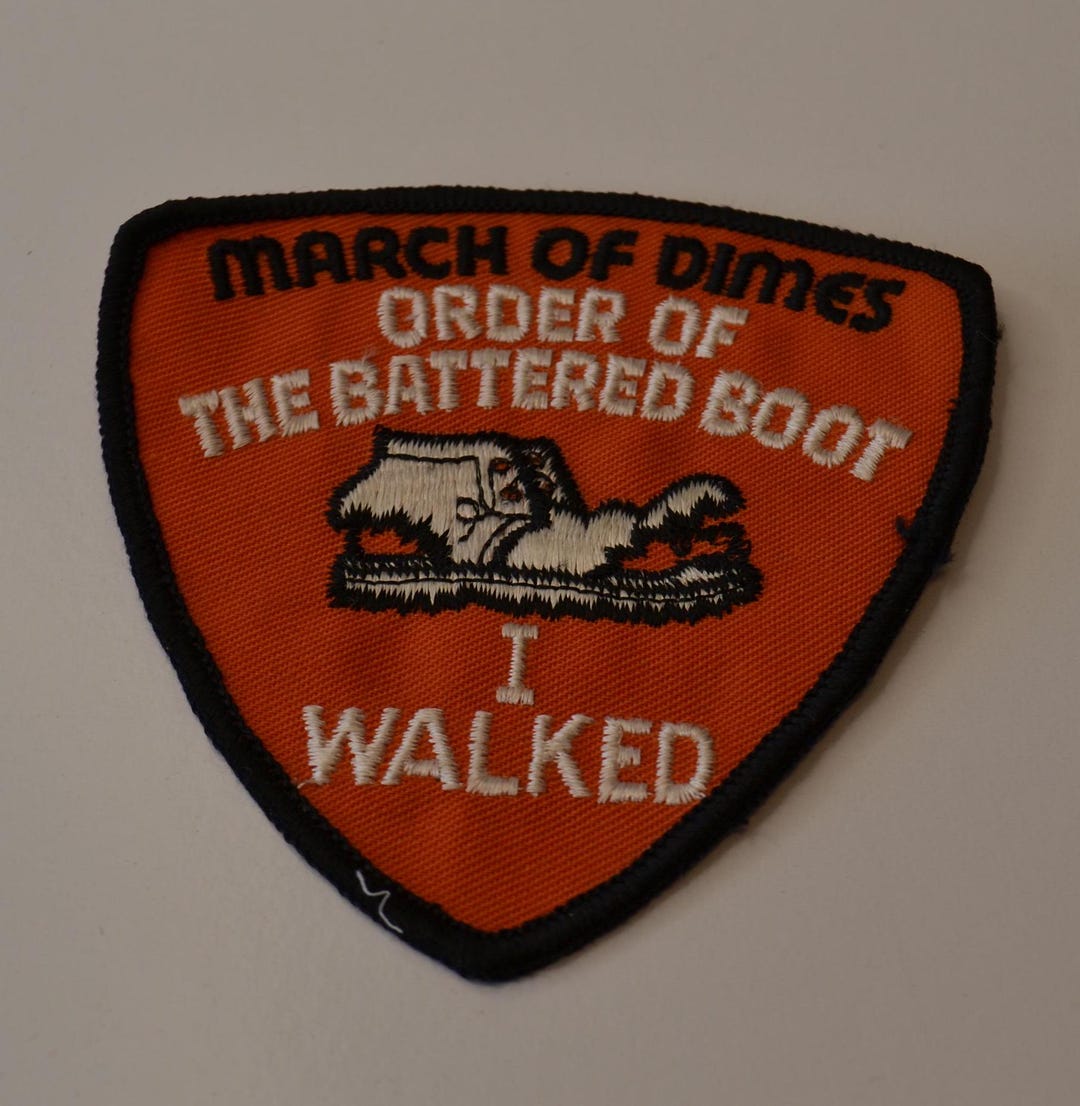 Reclaimed Vintage March of Dimes Order of the Battered Boot Orange Badge Patch - Etsy